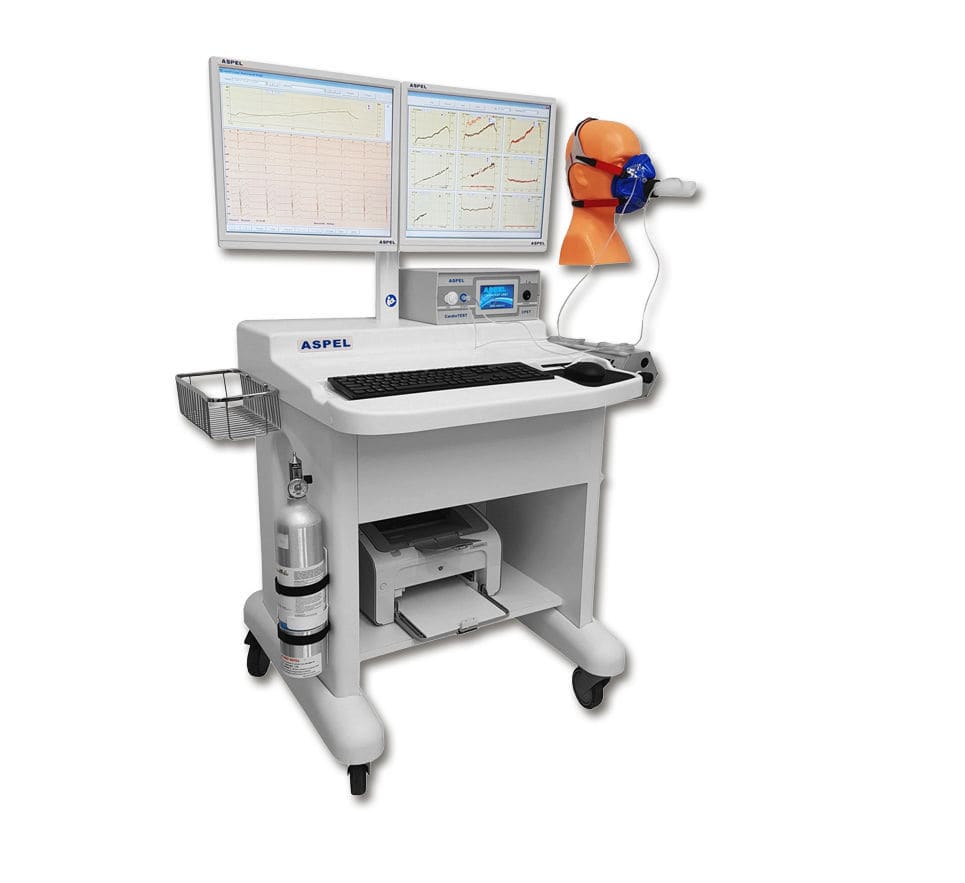 Computer-based spirometer - CPET v.101 - ASPEL - trolley-mounted