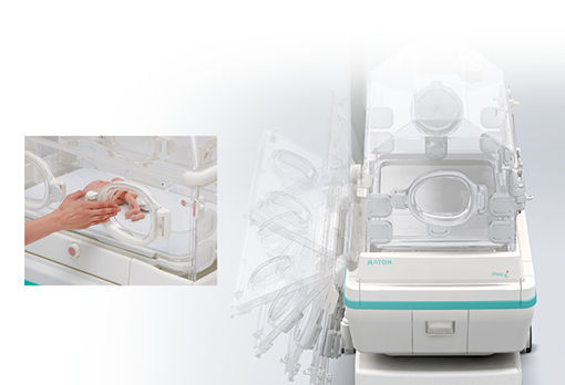 Neonatal incubator with phototherapy lamp - Incu i - Atom Medical ...