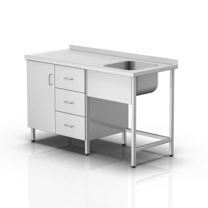 Work table - 2-394 - ALVO Medical - rectangular / fixed / with sink