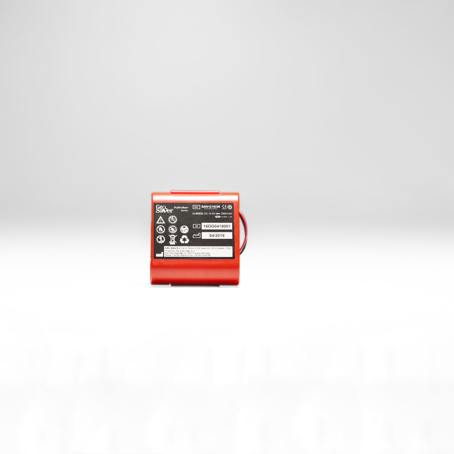 Defibrillator battery - SAV-C1038 - A.M.I. ITALIA - lithium / compact
