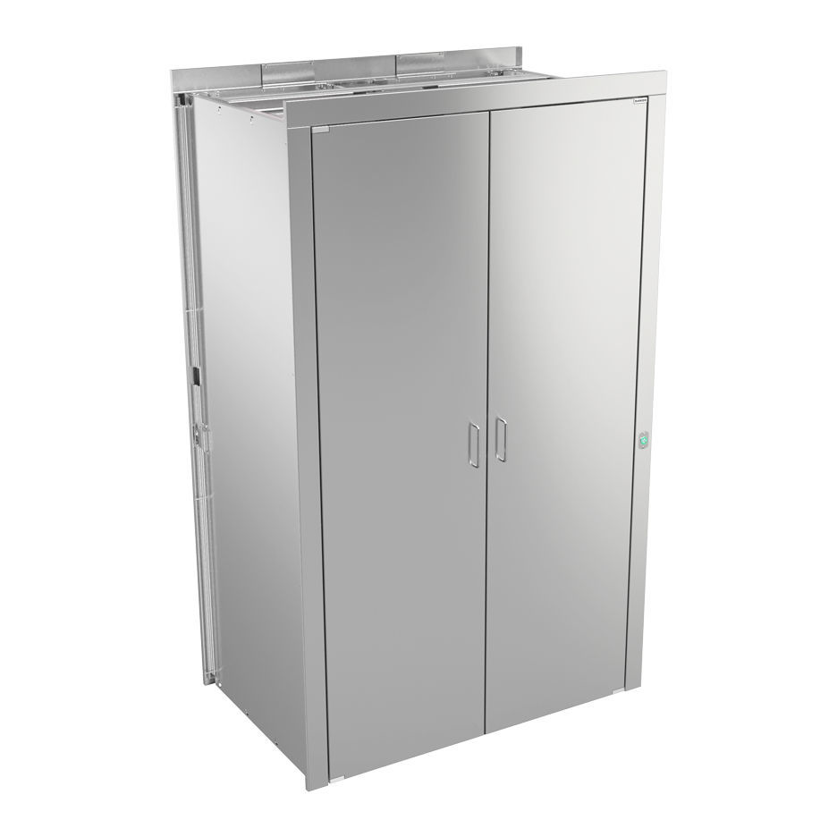 Hospital cabinet - 822P51 - Bawer - with door / stainless steel / green