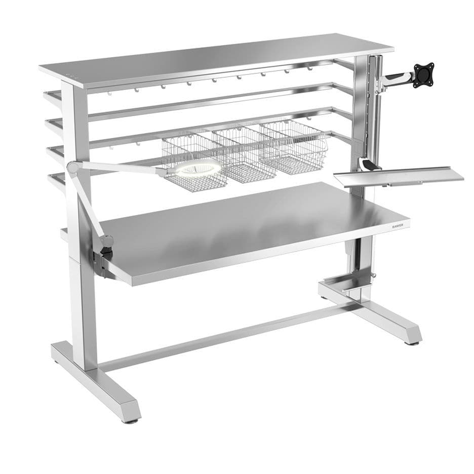 Work table - 822T51 - Bawer - rectangular / stainless steel