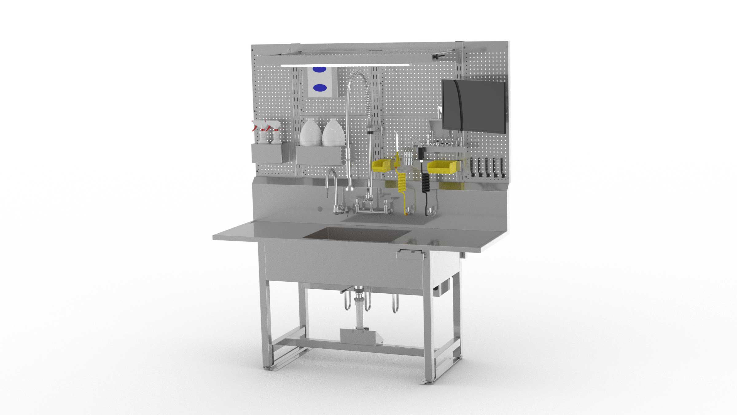 Stainless steel sink - Belimed - height-adjustable