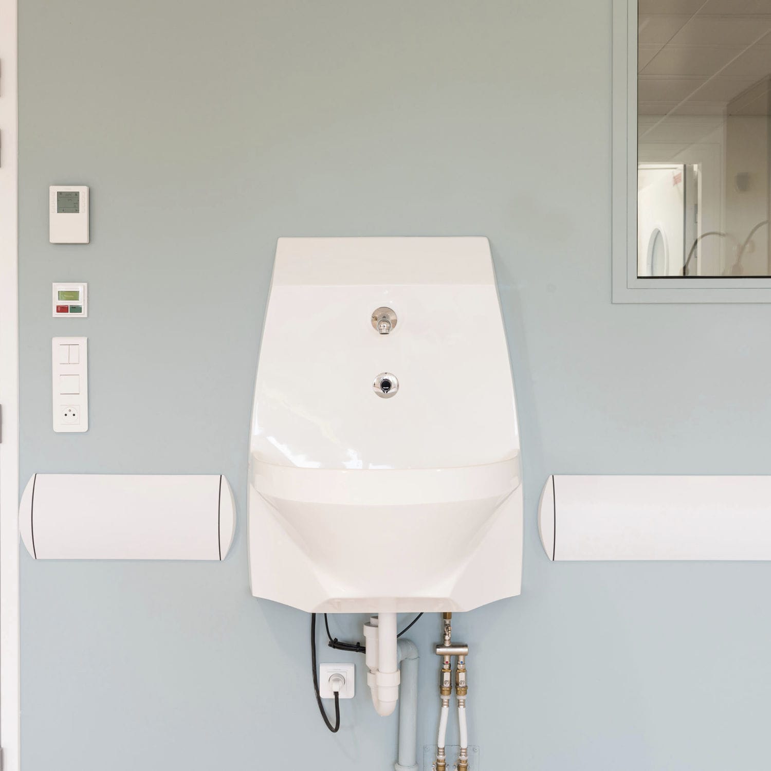 Hygiene area wash basin - BIOLUME - 1-station / acrylic / wall-mount