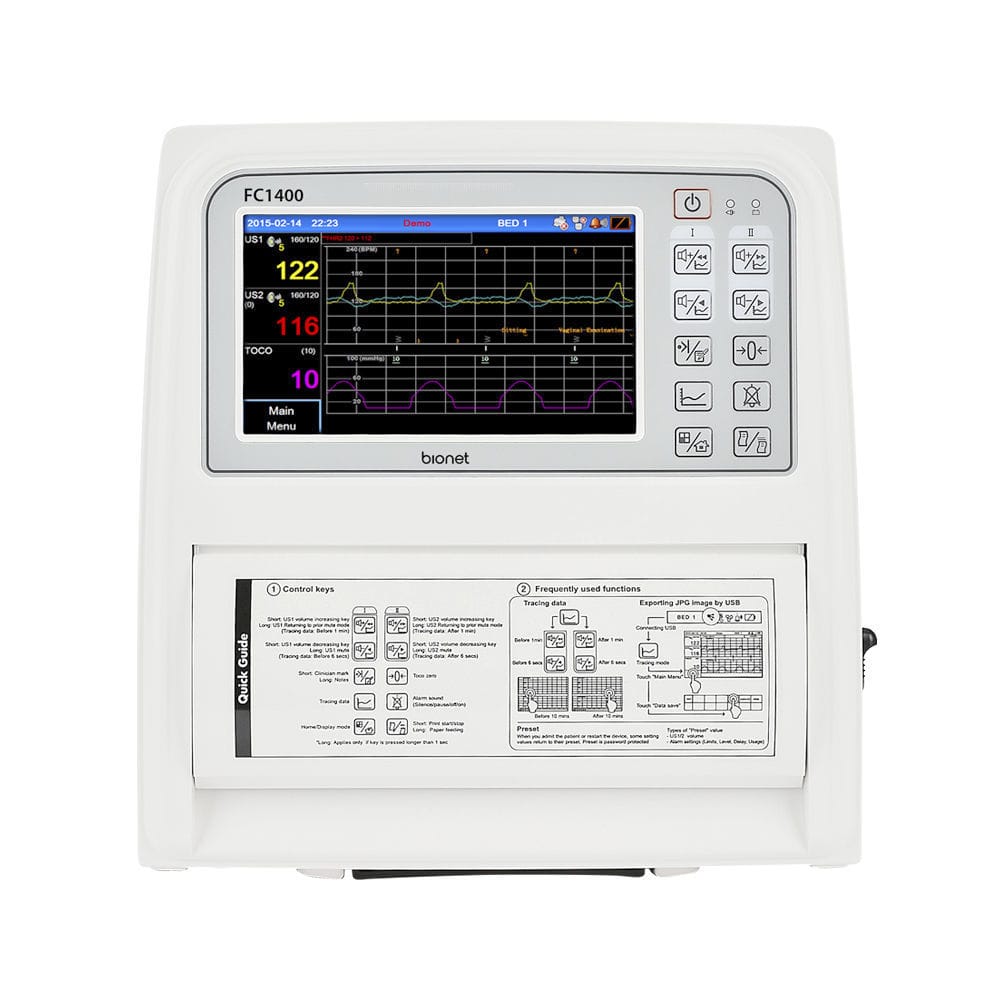 FHR fetal monitor - FC1400 - Bionet - twin FHR / TOCO / with touchscreen