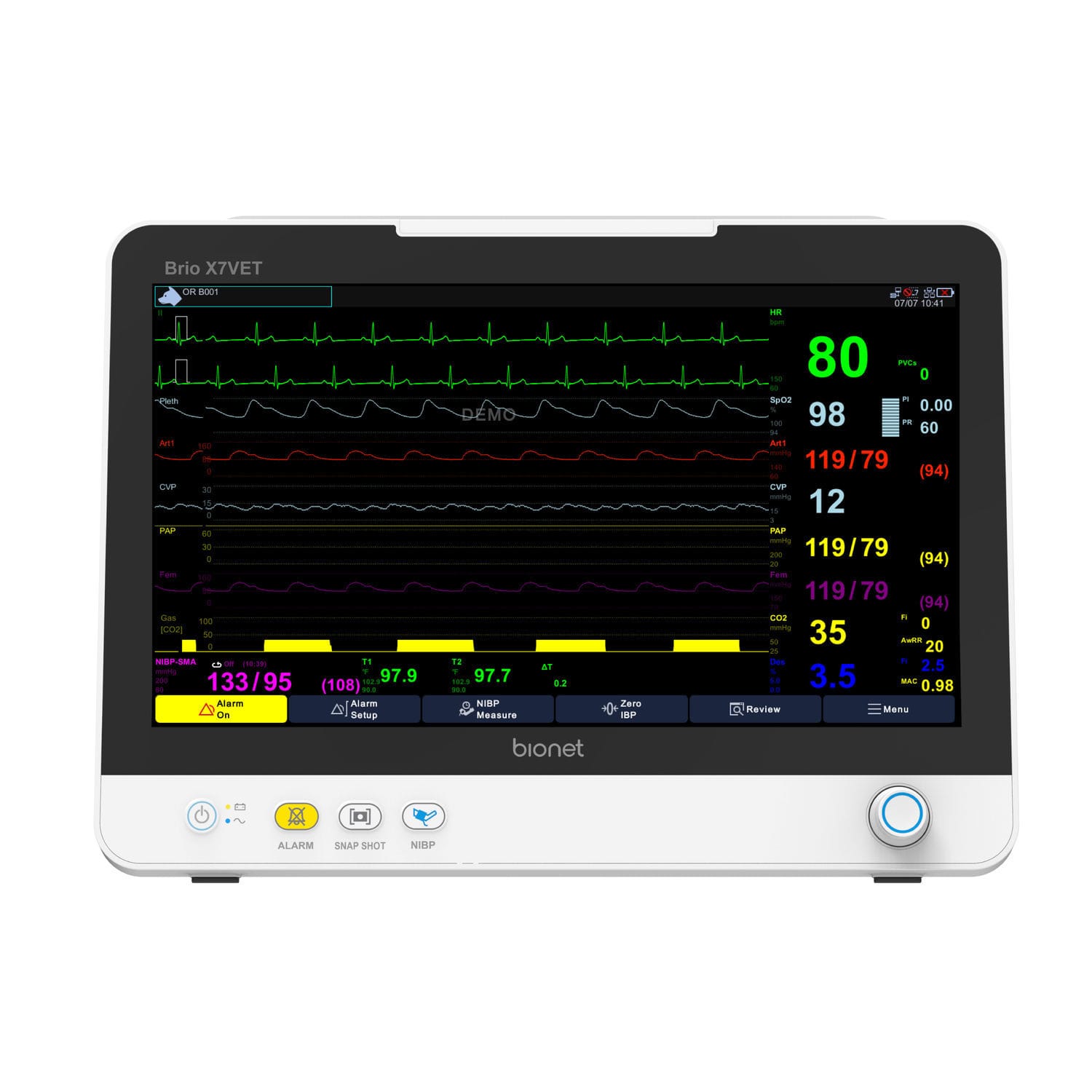 Veterinary multi-parameter monitor - Brio X7VET - Bionet - compact ...