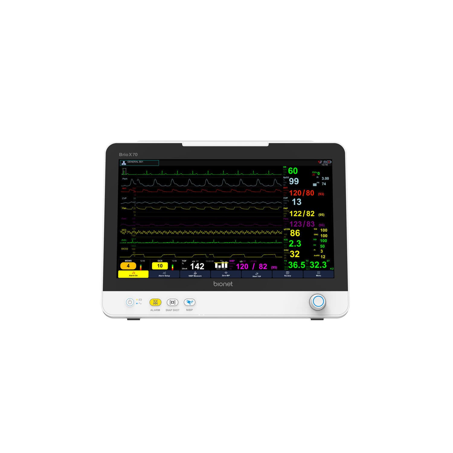 Portable patient monitor - Brio X70 - Bionet - modular / compact / bedside