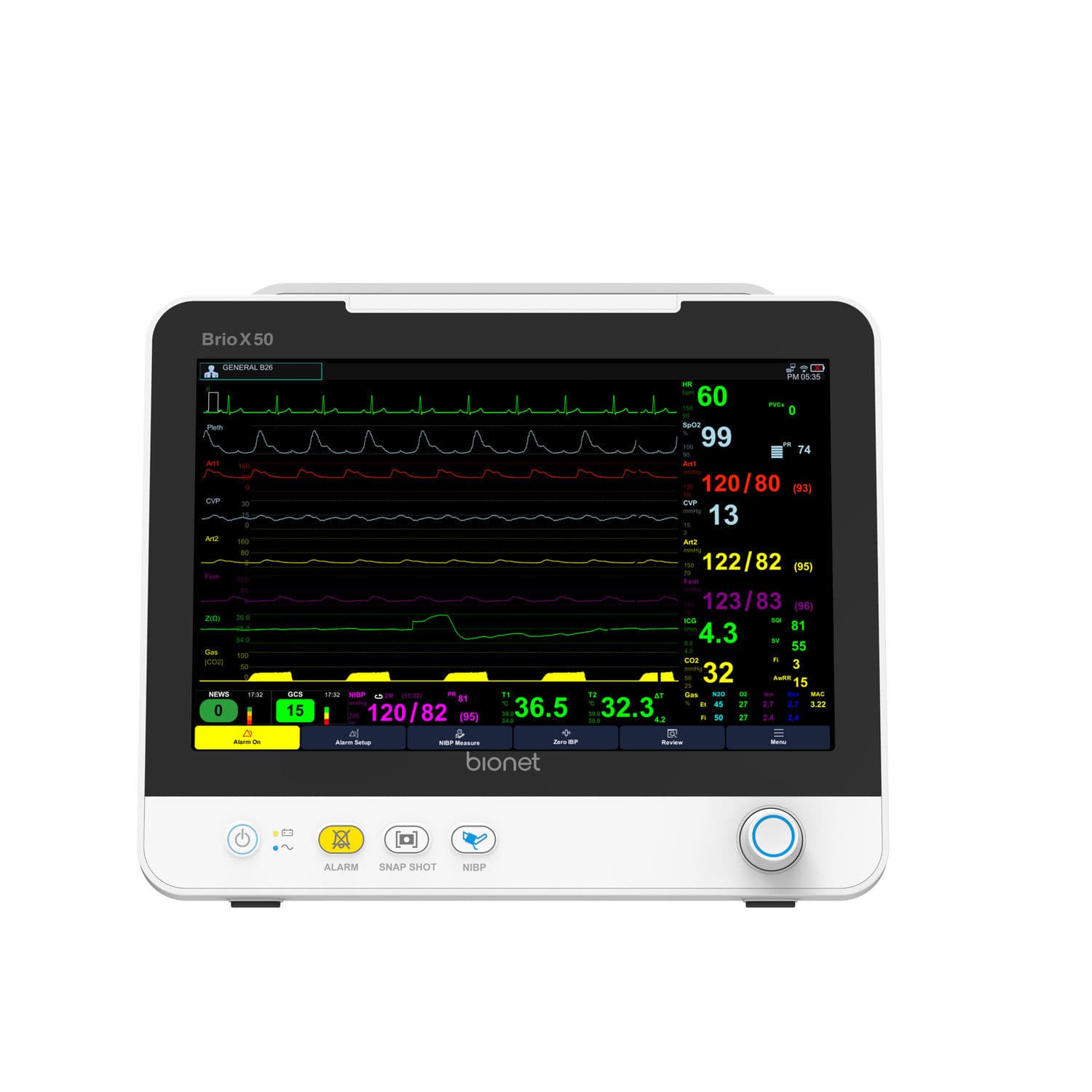 Portable multi-parameter monitor - Brio X50 - Bionet - compact ...