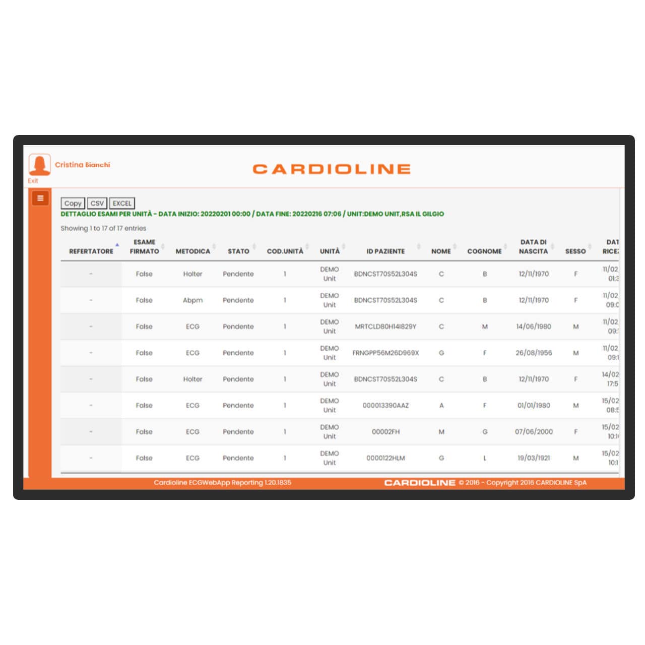 Reporting software - ECGWebApp - Cardioline - medical / hospital / clinical