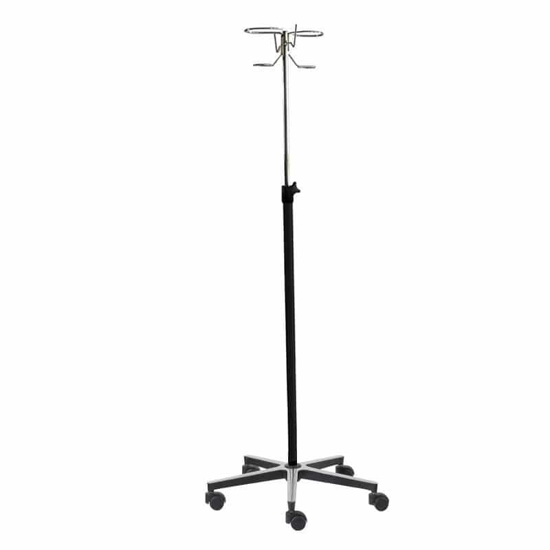 Infusion stand on casters - 32502ALU - CARINA - 2-hook / height-adjustable