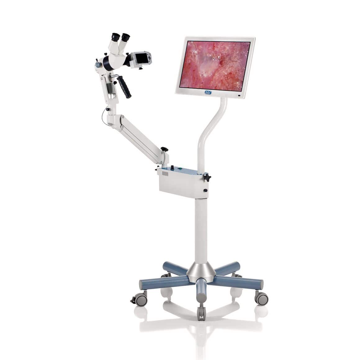 Binocular colposcope - C43 - Centrel - video / trolley-mounted