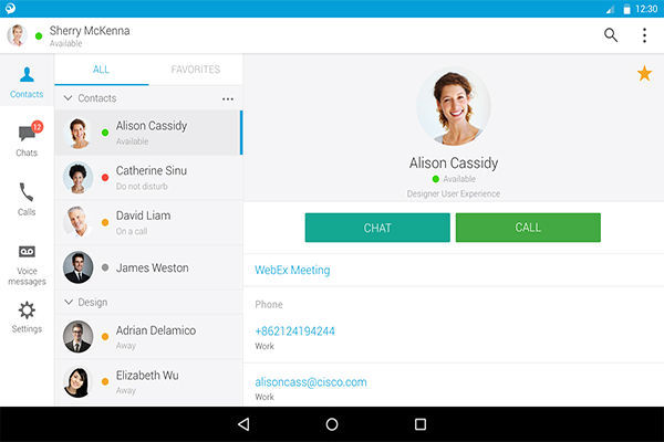 Communication android application - Jabber® - Cisco Systems - sharing ...