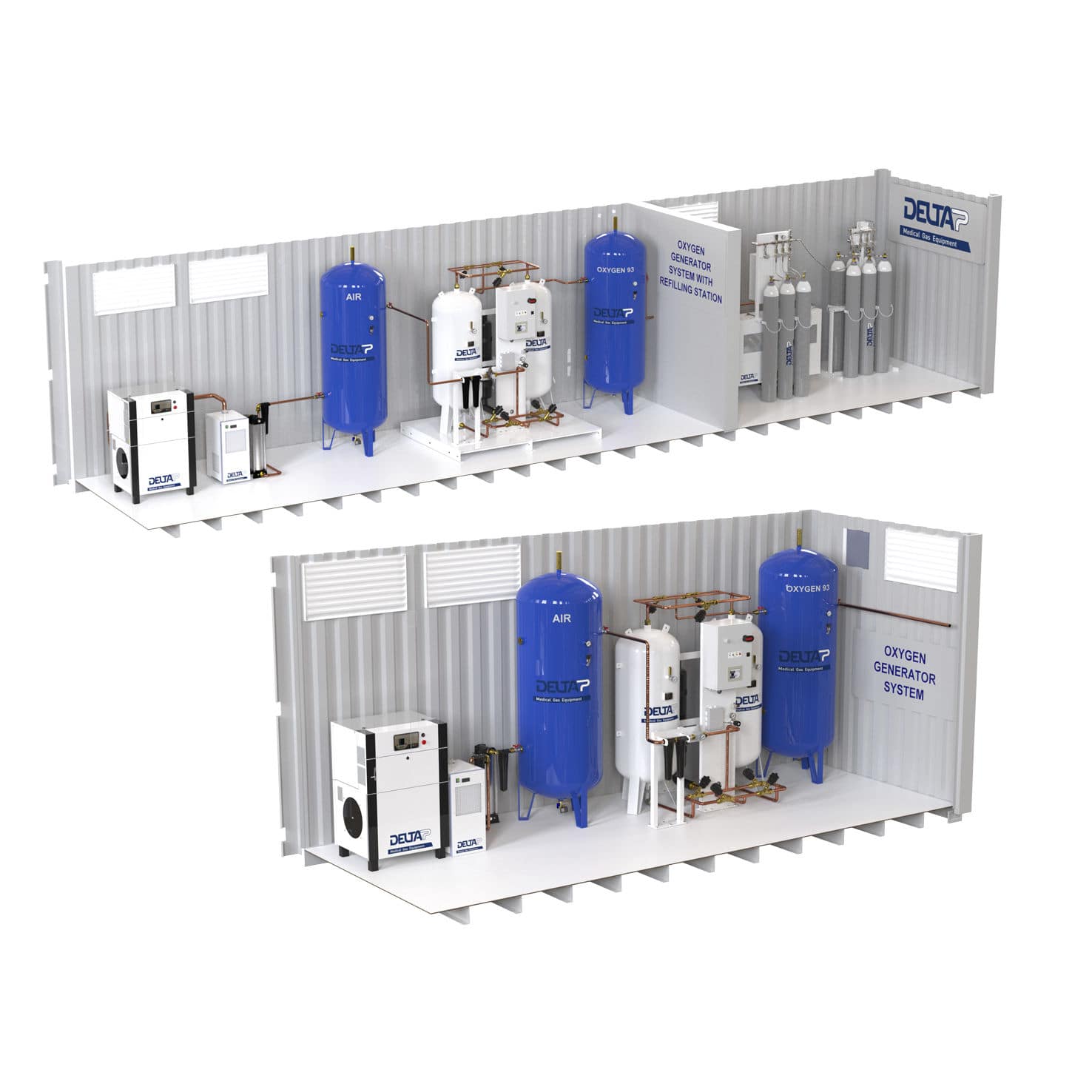 Oxygen oxygen generator - DELTA P - with cylinder filling system