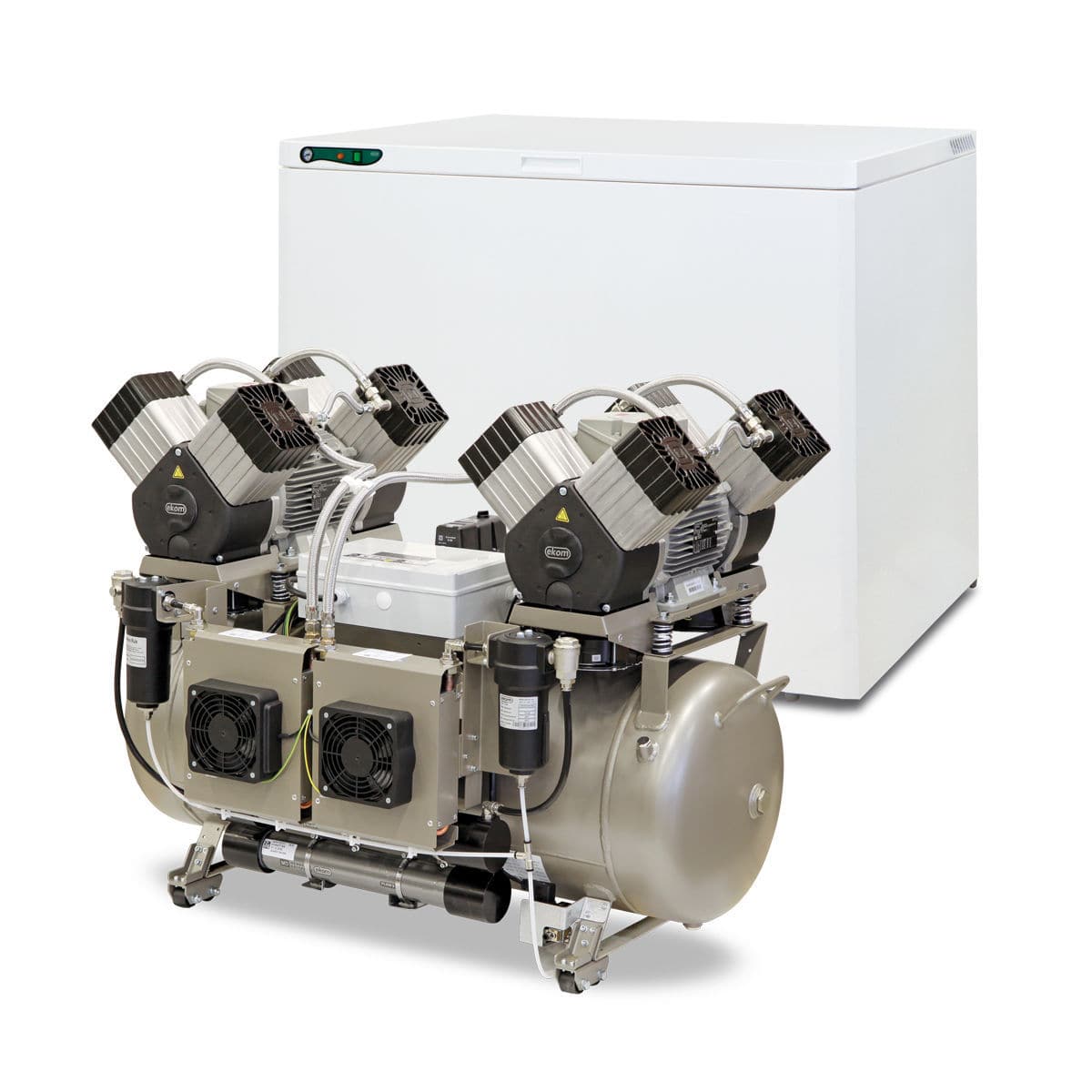 Laboratory air compressor - DK50 2X4VR/110 - EKOM spol - piston / oil ...