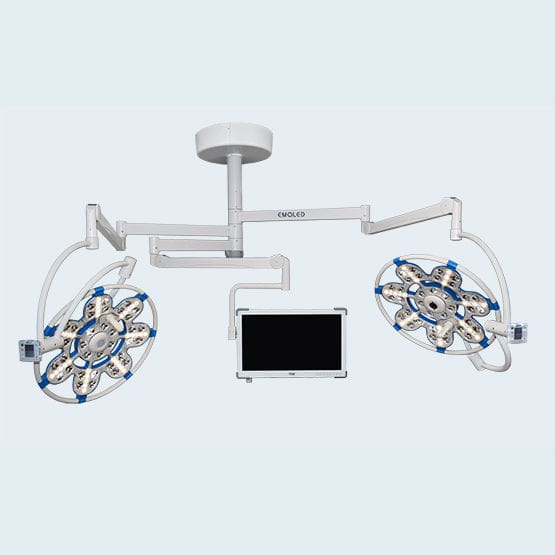 Ceiling-mounted surgical light - 560/560 VM - EMALED - LED / 3-arm / 96