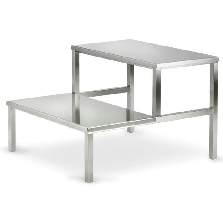 2-step step stool - PRED2 - Francehopital - stainless steel / surgical