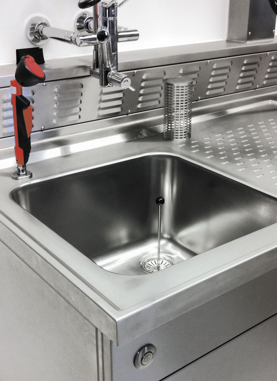 Laboratory bench with sink - 82630 - Funeralia - stainless steel