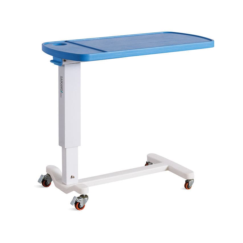 Height-adjustable overbed table - 27447 - GIMA - on casters / manually operated