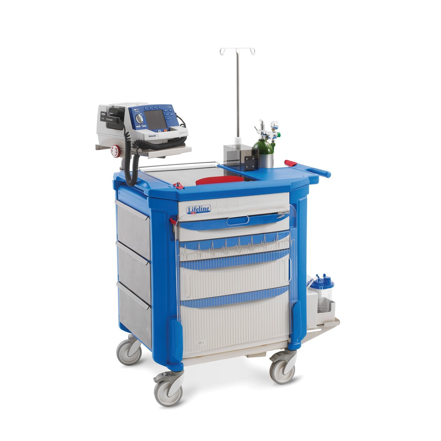 Medical cart - LECCRP3 - Hammerlit - for defibrillator / with oxygen ...
