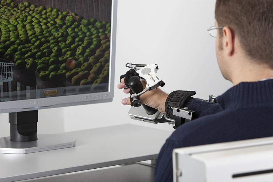 Hand mobility rehabilitation system - Manovo®Spring - Hocoma - computer ...