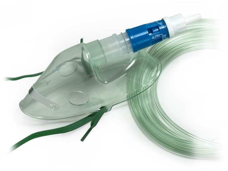 PVC oxygen mask - 30147 - Hsiner - Venturi / adjustable