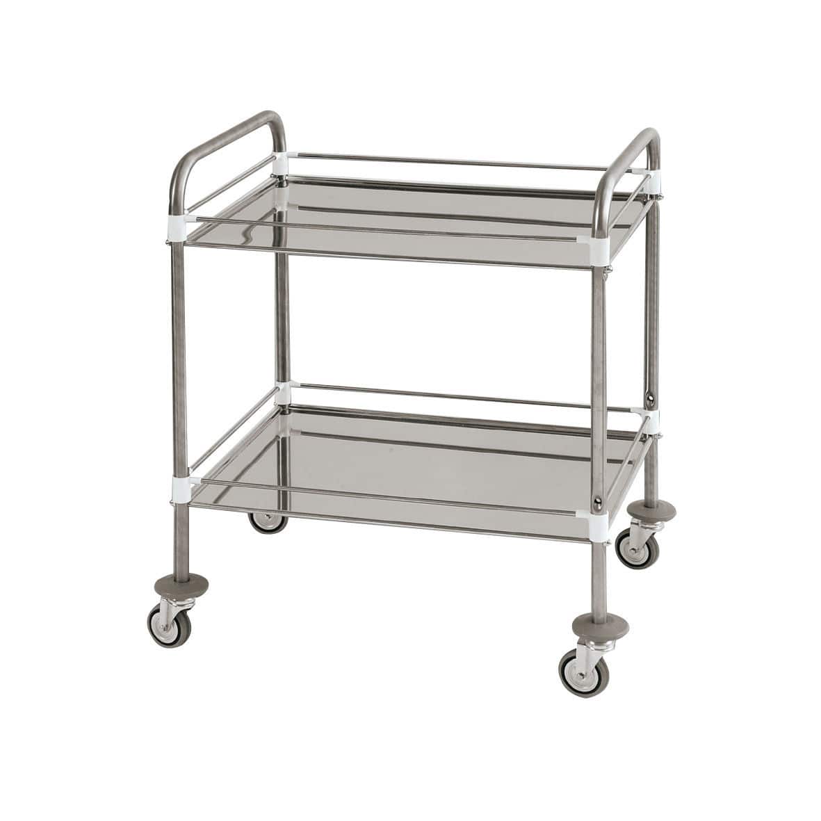 Instrument trolley - MC000664 - HYGECO - stainless steel / 2-shelf / mobile