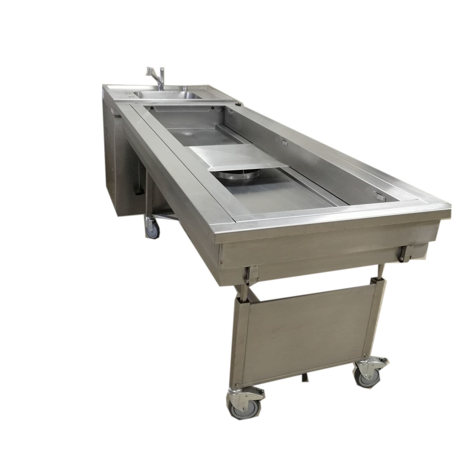 Embalming table on casters - MC000997 - HYGECO - stainless steel ...