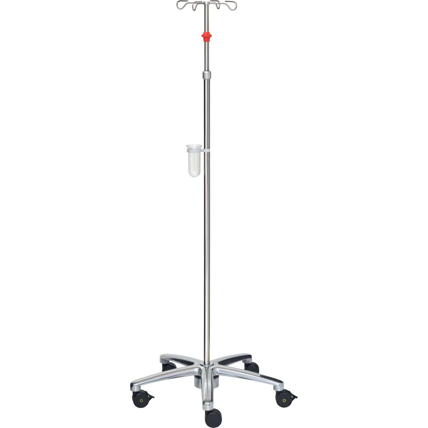 IV pole on casters - 22309 - Inmoclinc - 4-hook / telescopic ...