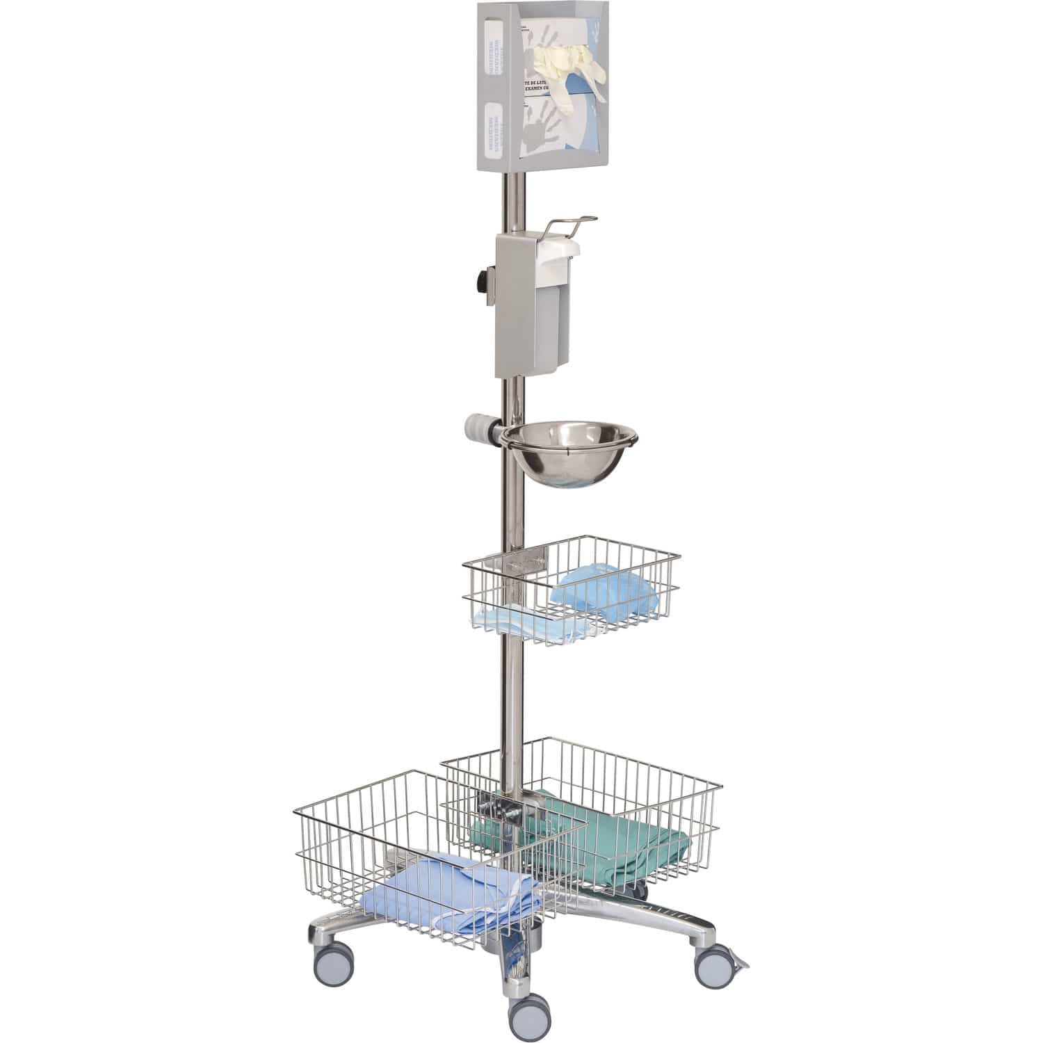 Hygiene station on casters - 22413 - Inmoclinc - with basket / with ...