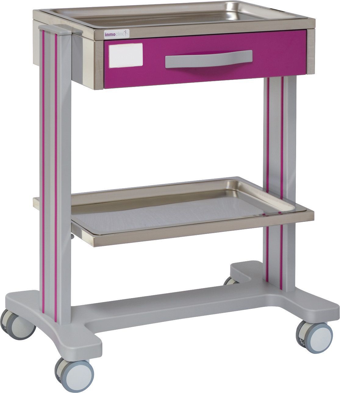Multi-function trolley - 70070 - Inmoclinc - aluminum / 1-drawer / 2-tray