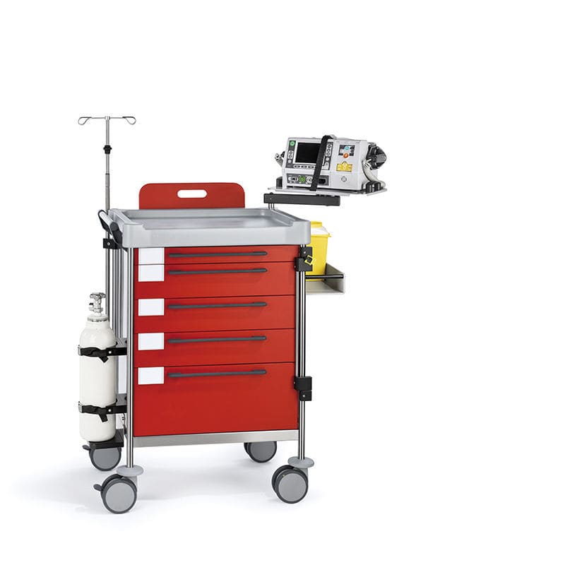 Emergency trolley - 1296 R - Insausti - for defibrillator / stainless ...