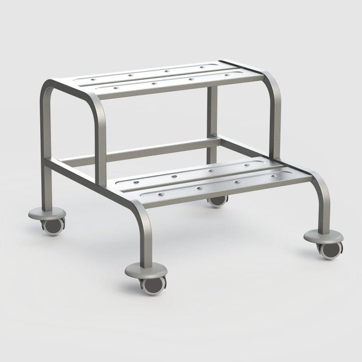 2-step step stool - NEREZ1044 - Klaro, spol. s r.o. - stainless steel