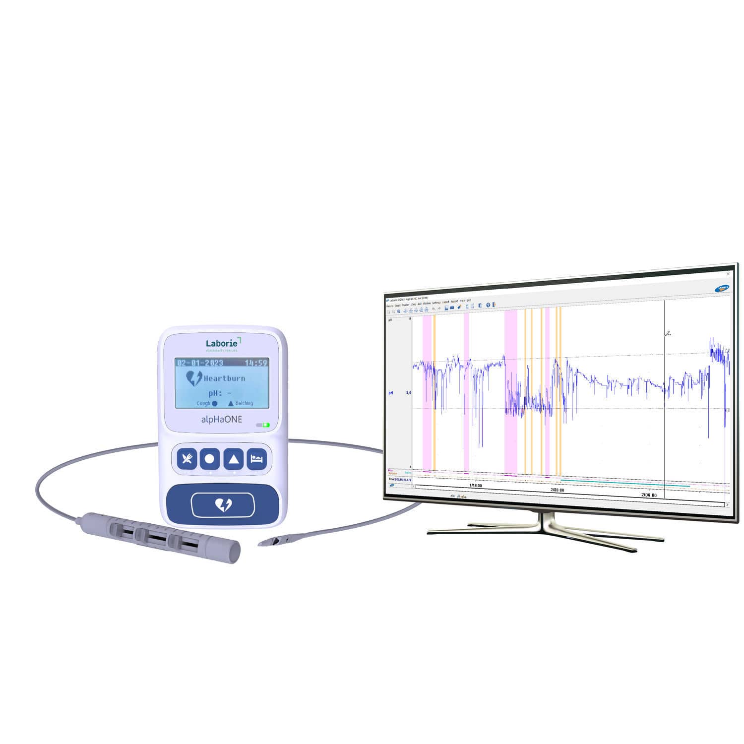 PH monitoring system - alpHaONE - Laborie Medical Technologies - wireless