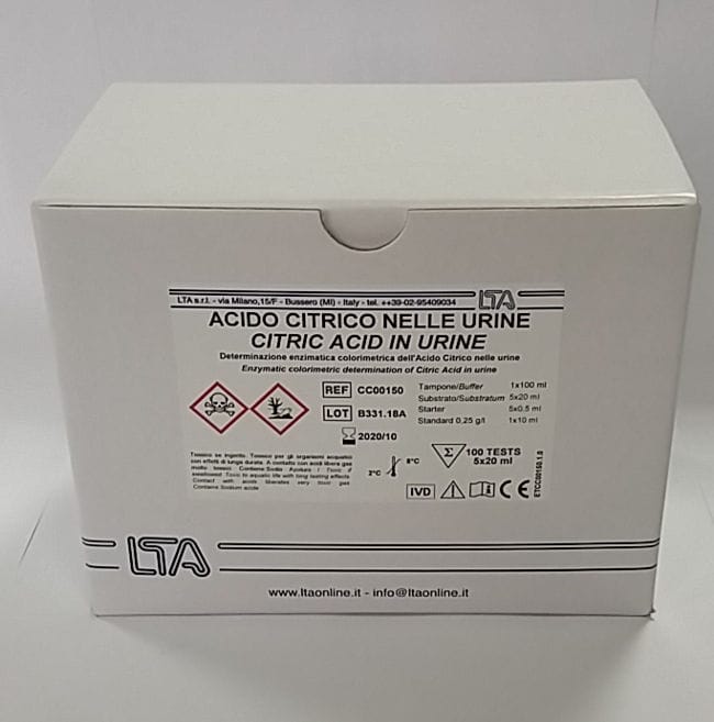 Clinical chemistry assay kit - CC00150 - LTA - citric acid / urine ...