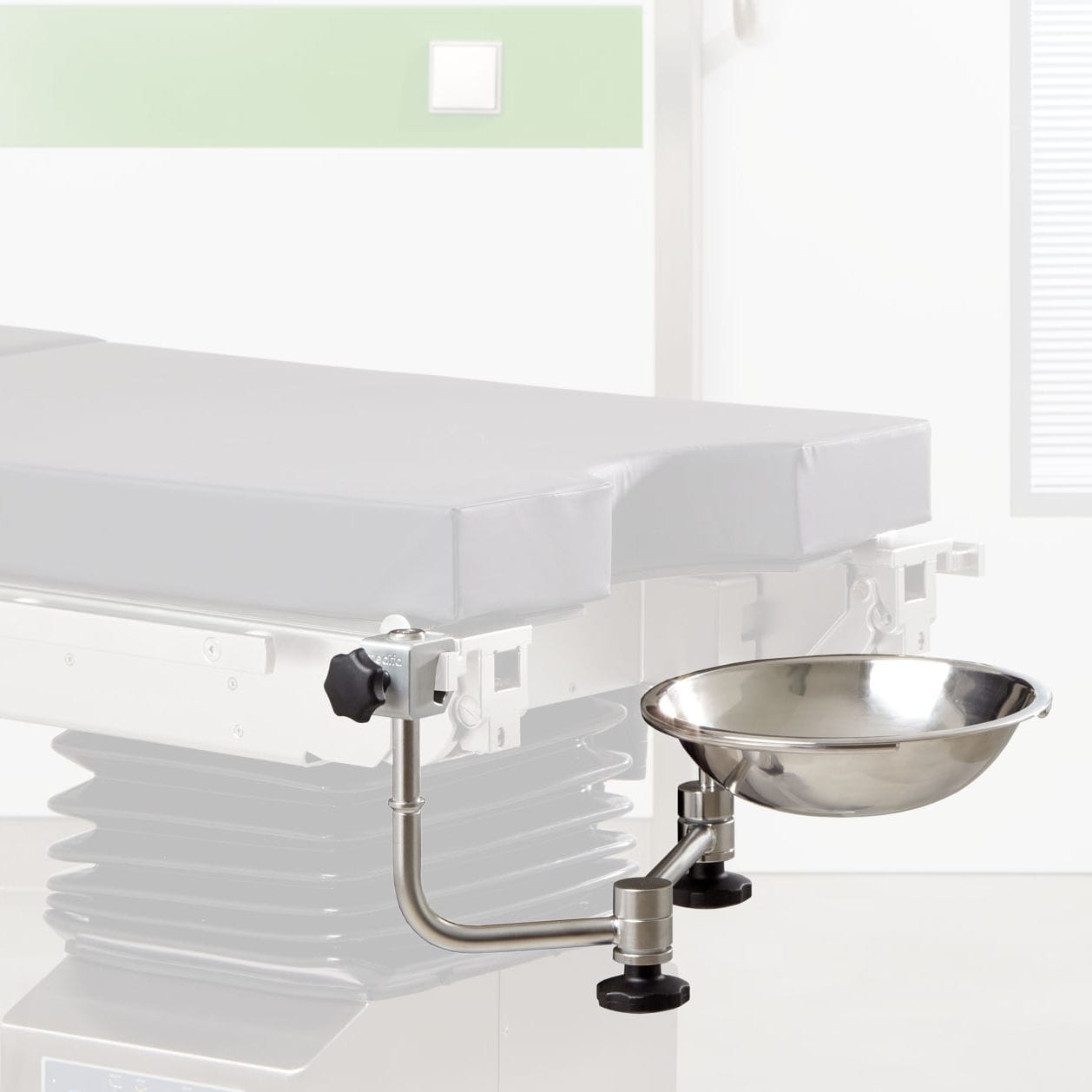 Surgery table-mounted surgical basin stand - 91611 - medifa - stainless ...