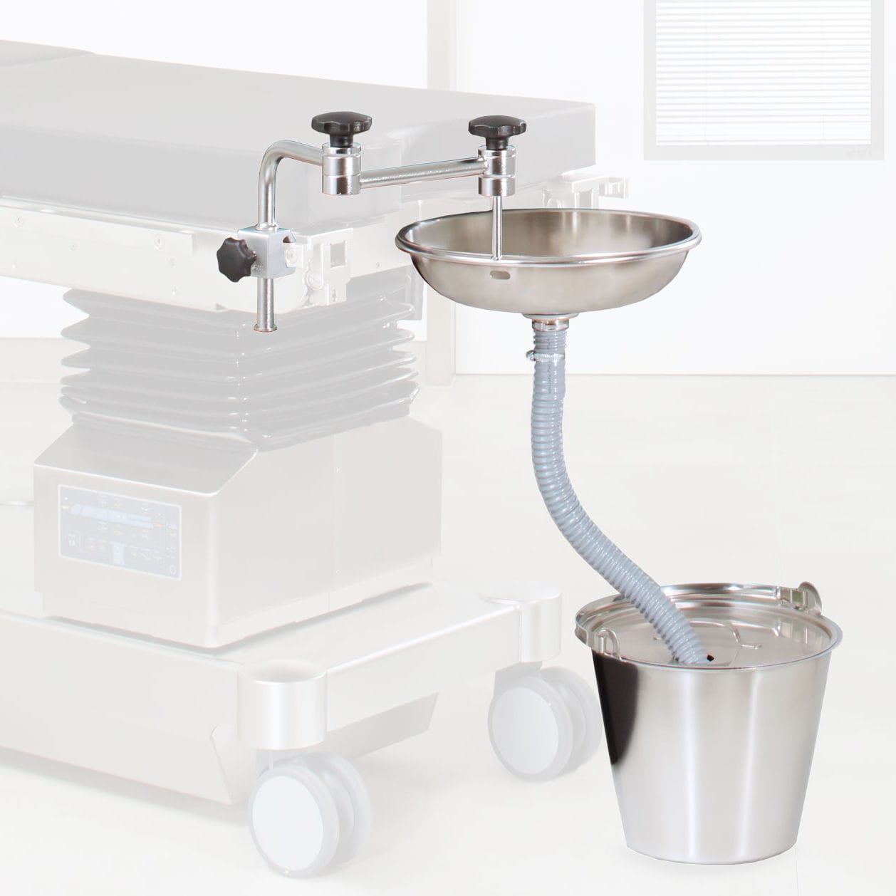 Surgery table-mounted surgical basin stand - 91613 - medifa - stainless ...