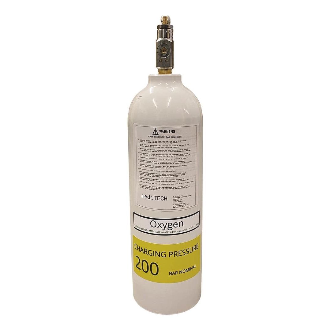 Oxygen medical gas cylinder - 675-0362-00 - Meditech - white