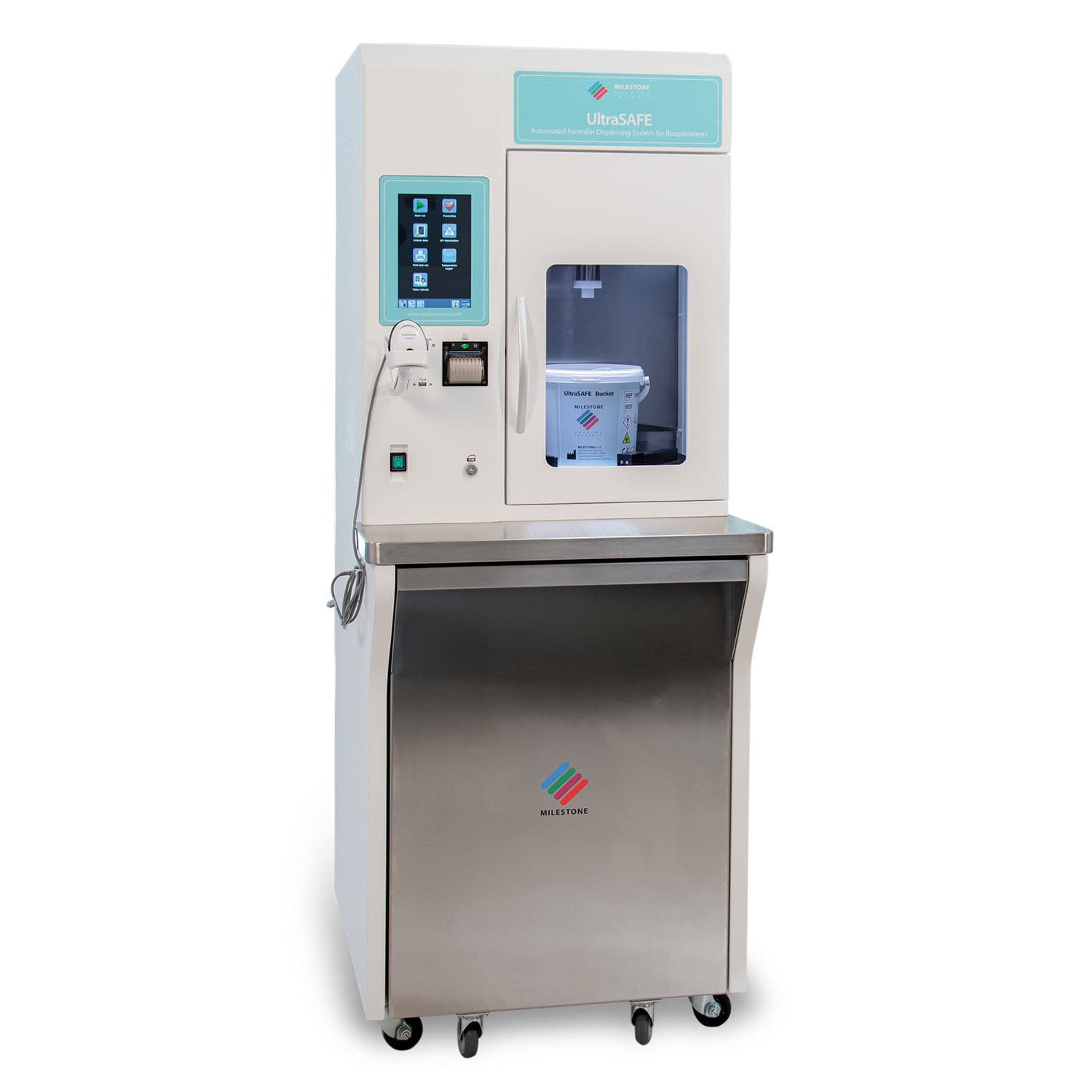 Formalin dispensing workstation - UltraSAFE - MILESTONE - on casters ...