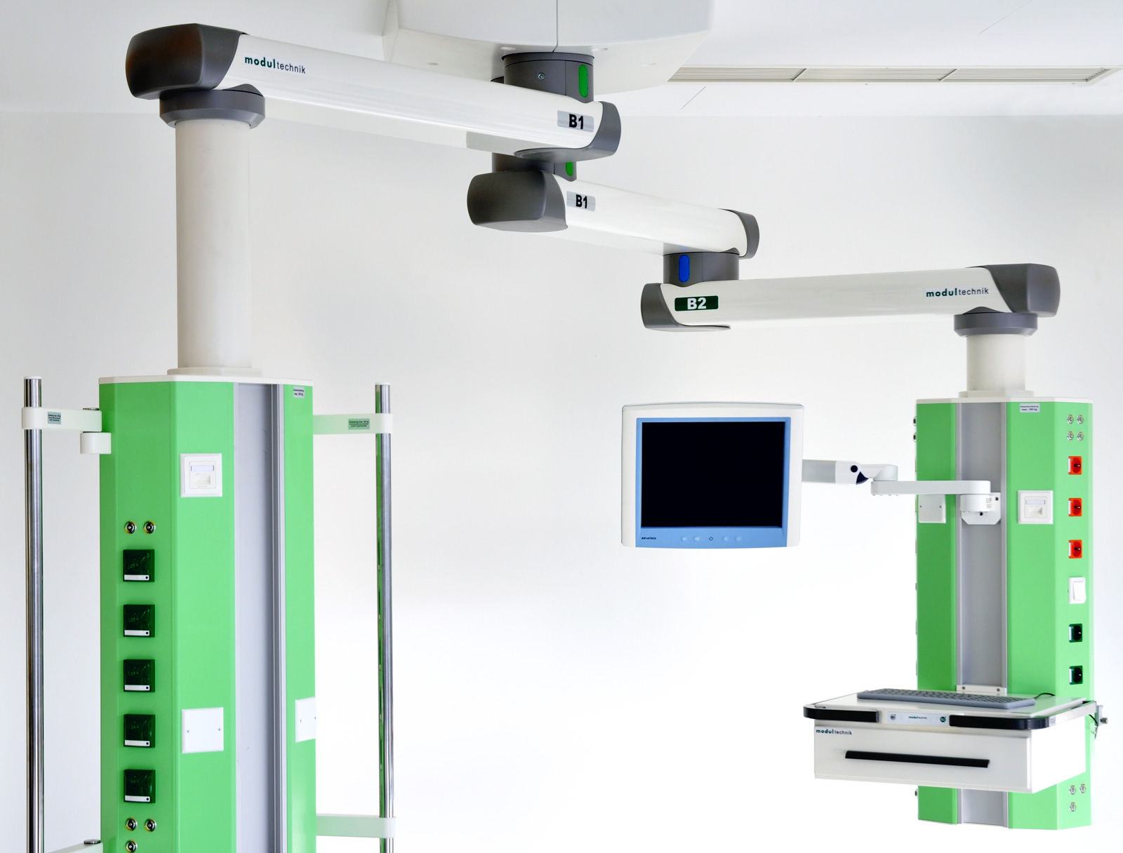 Double medical pendant - moduversa - Modul technik - ceiling-mounted ...