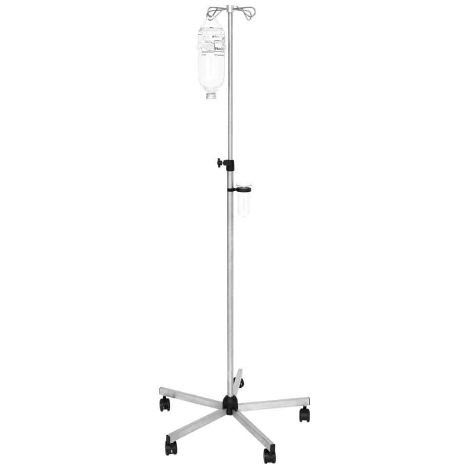 IV pole on casters - I130000 - MTH Medical GmbH - 4-hook / telescopic ...