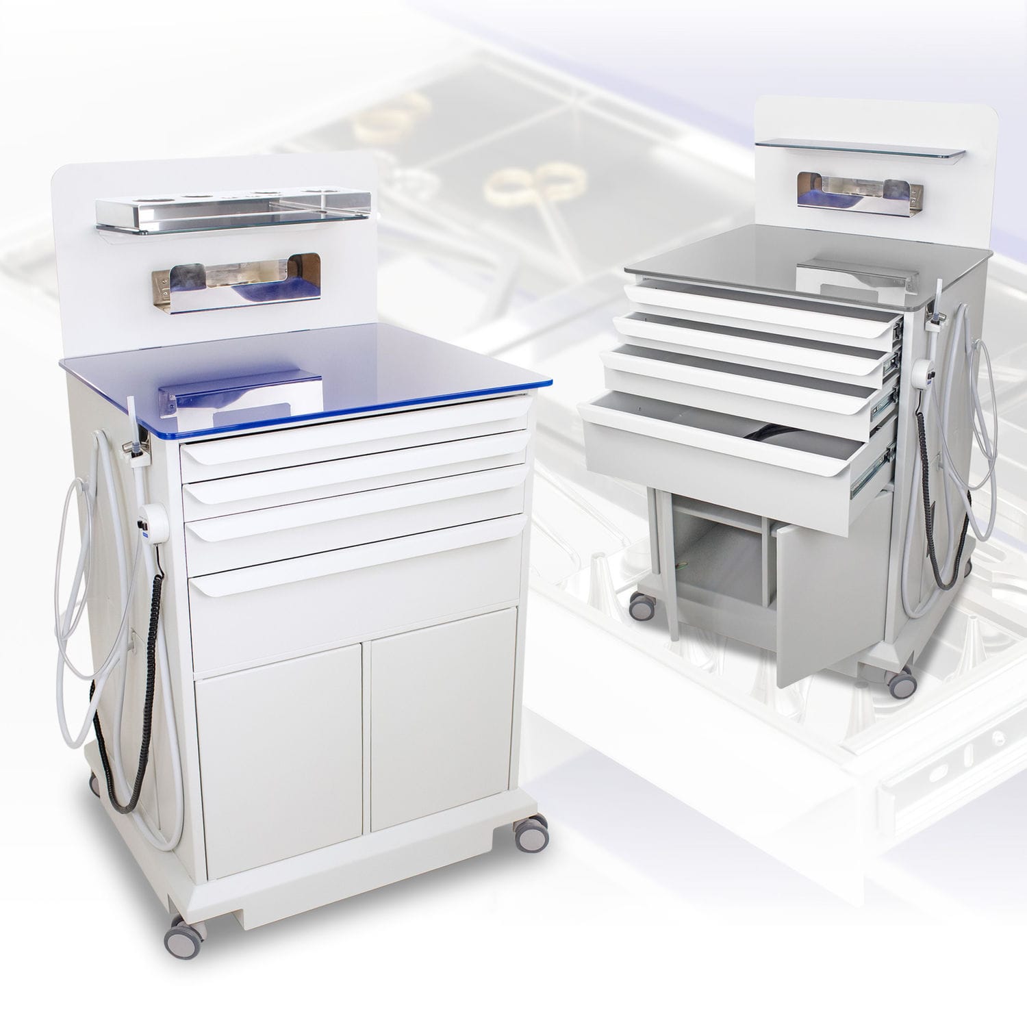 ENT workstation - OTOSMART - OPTOMIC - compact / on casters
