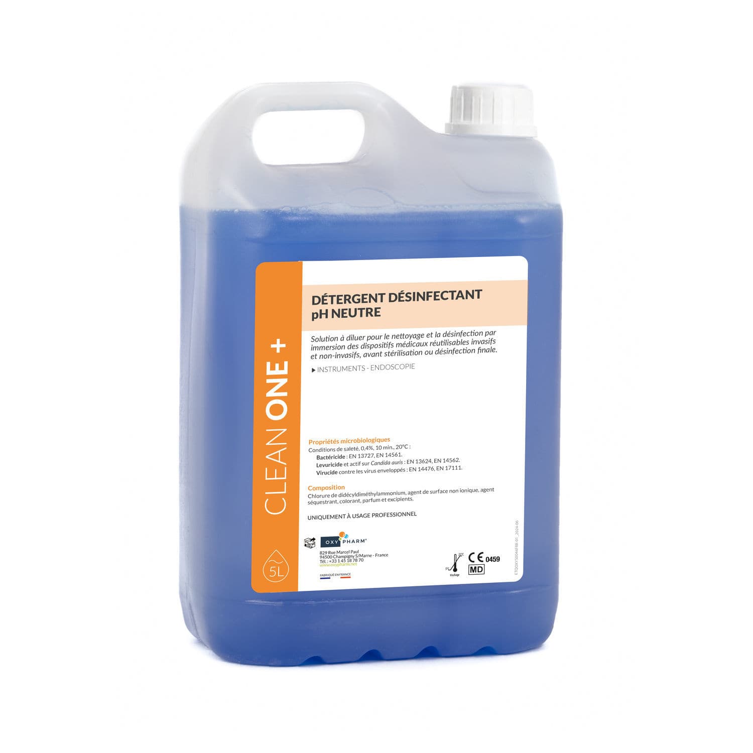 Liquid detergent - Clean One - OXY'PHARM - 5000 mL / for medical ...