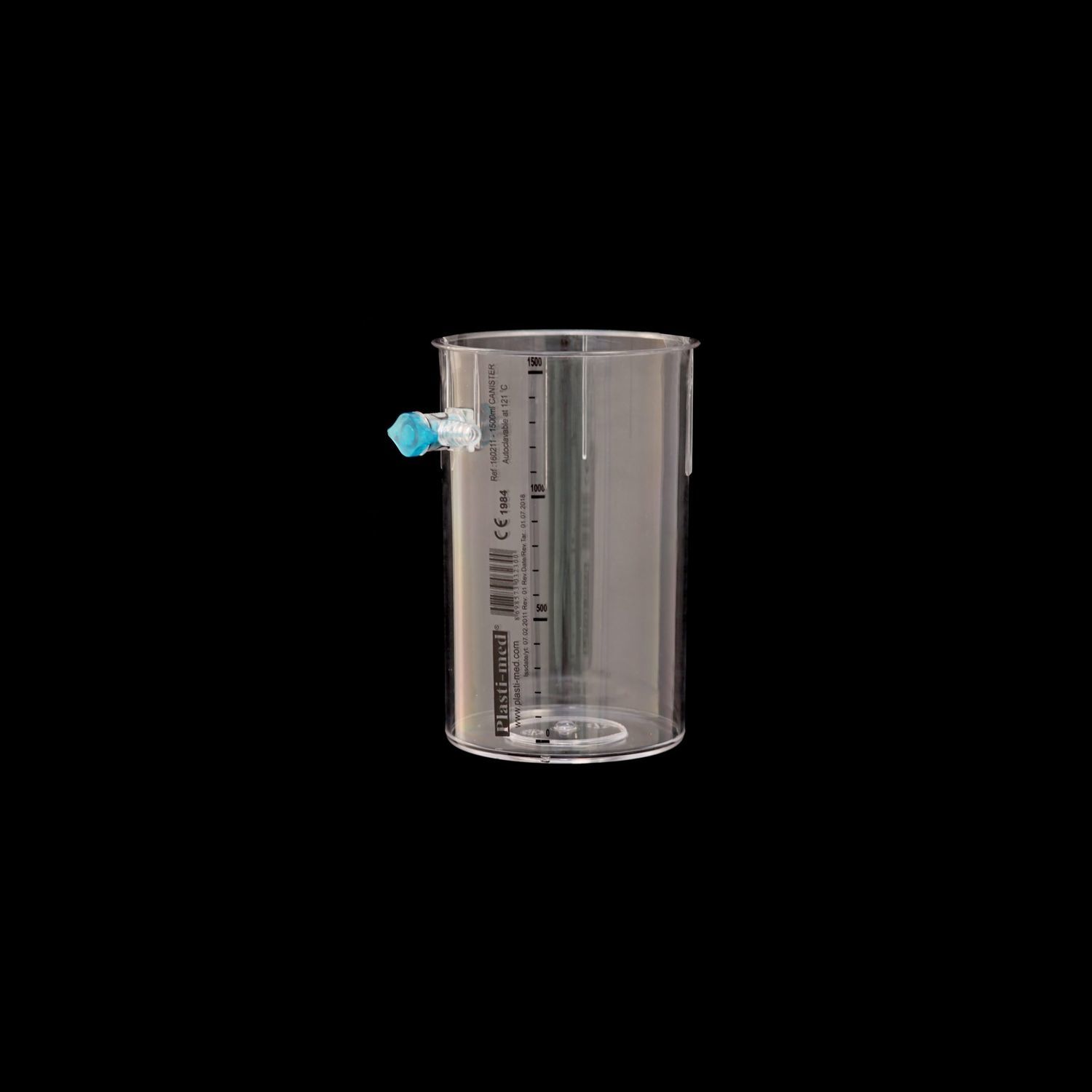 Body fluids suction jar - 160 211 - Plasti-med - polycarbonate ...