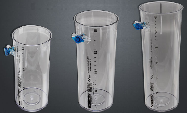 Mucus medical suction pump jar - 160 211 - Plasti-med - plastic