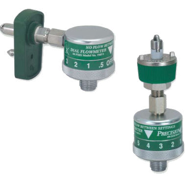 Oxygen flow meter - Dial - Precision Medical - plug-in type