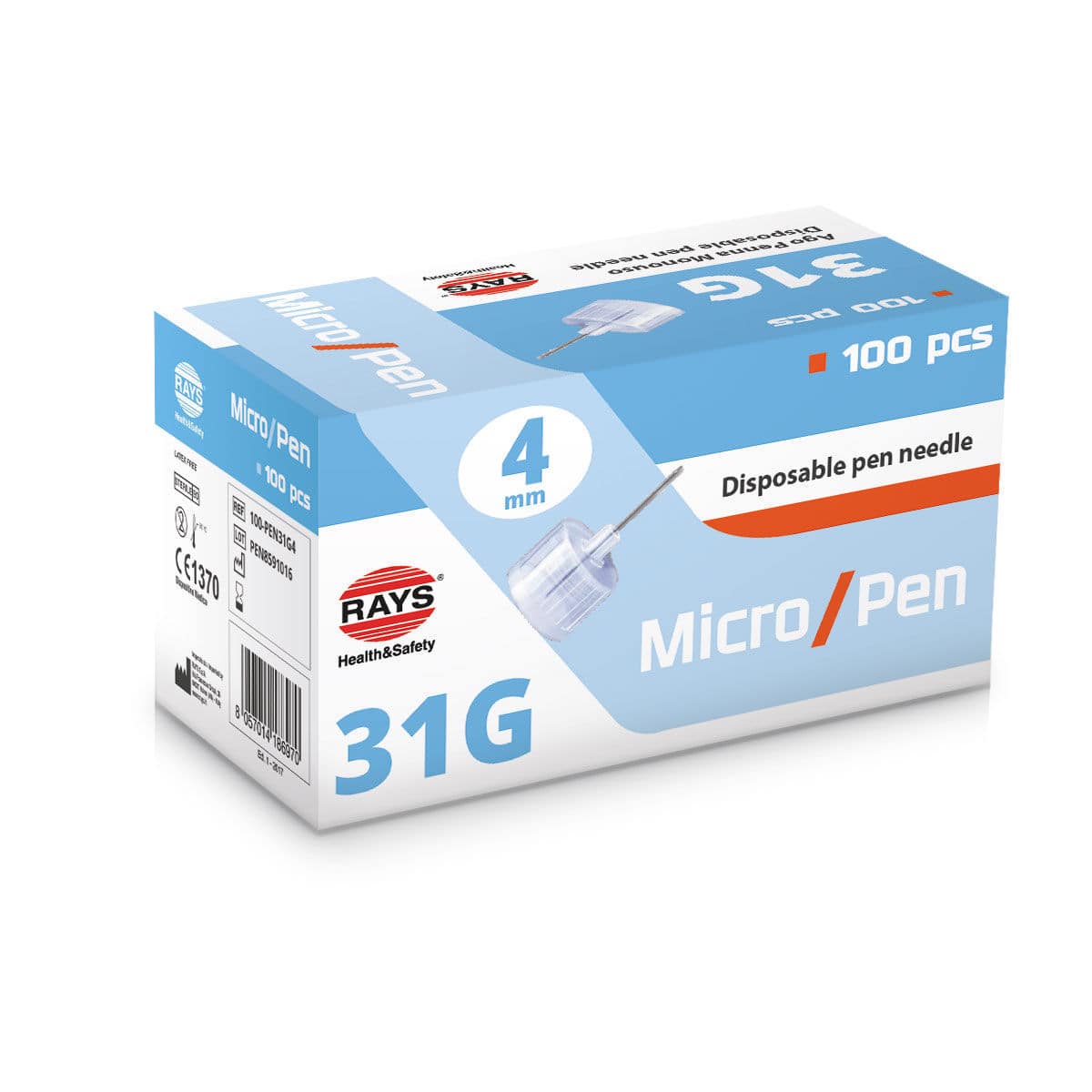 Insuline injection needle - 100-PEN31G4 - Rays - sterile / pen / 31G