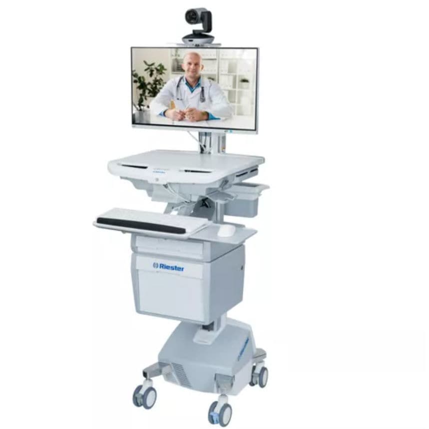 Tablet PC telemedicine cart - Rudolf Riester - with drawer / battery ...