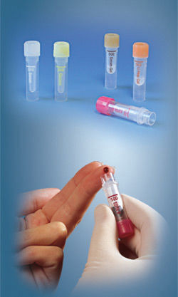 Cylindrical collection tube / capillary blood / polypropylene / with ...