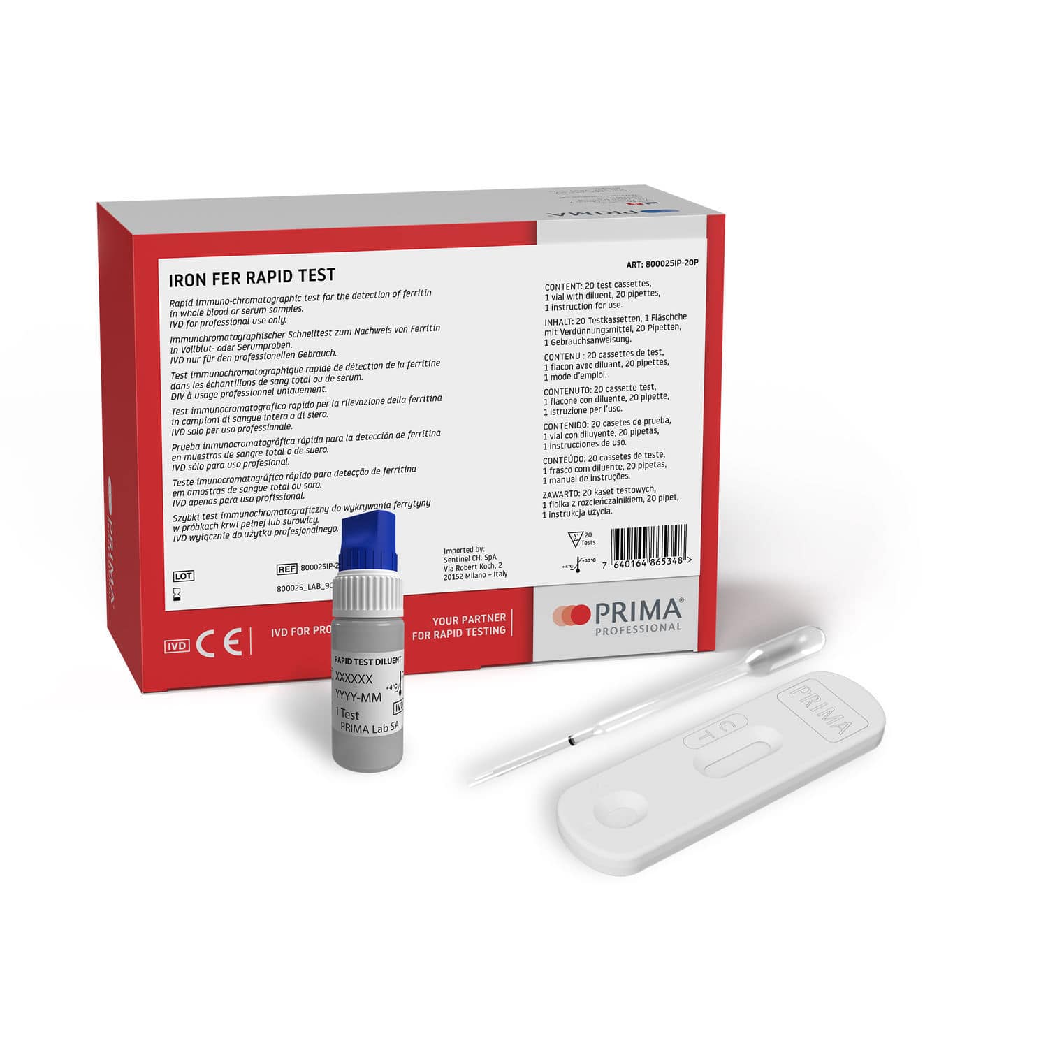 Rapid anemia test - 800025IP-20P - SENTINEL DIAGNOSTICS - ferritin ...