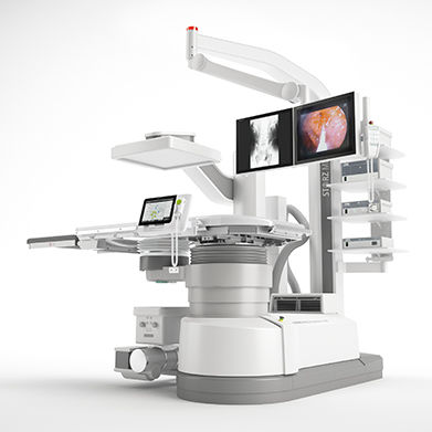Extracorporeal lithotripter / floor-mounted / with endoscopy column ...